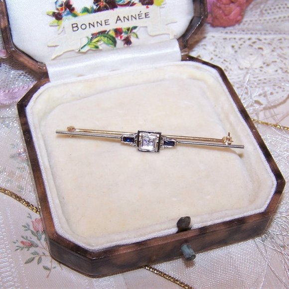 Birks Canada | Jewelry | Birks Canada 8k14k Gold Art Deco Bar Pin 26ct ...